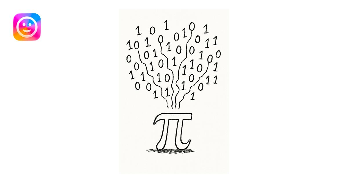 combine the π (pi) math symbol, binary code emerging from it. meme | AI ...