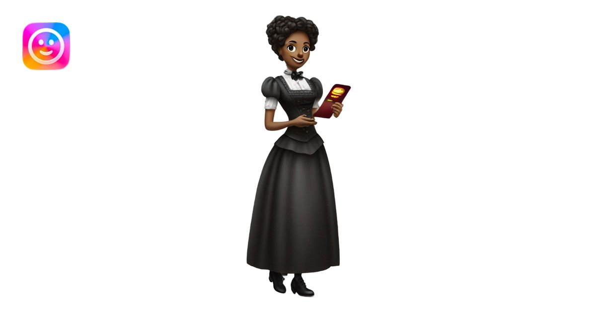 galora waitress in Victorian dress elegant, full body, holding big ...