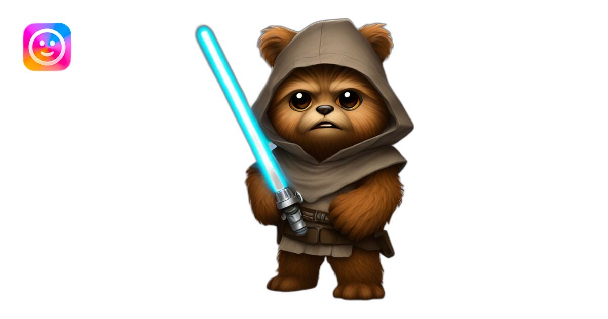 Ewok with lightsaber emoji | AI Emoji Generator