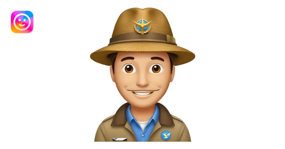 Visage homme créole réunionnais avec chapeau arrive avion emoji | AI ...