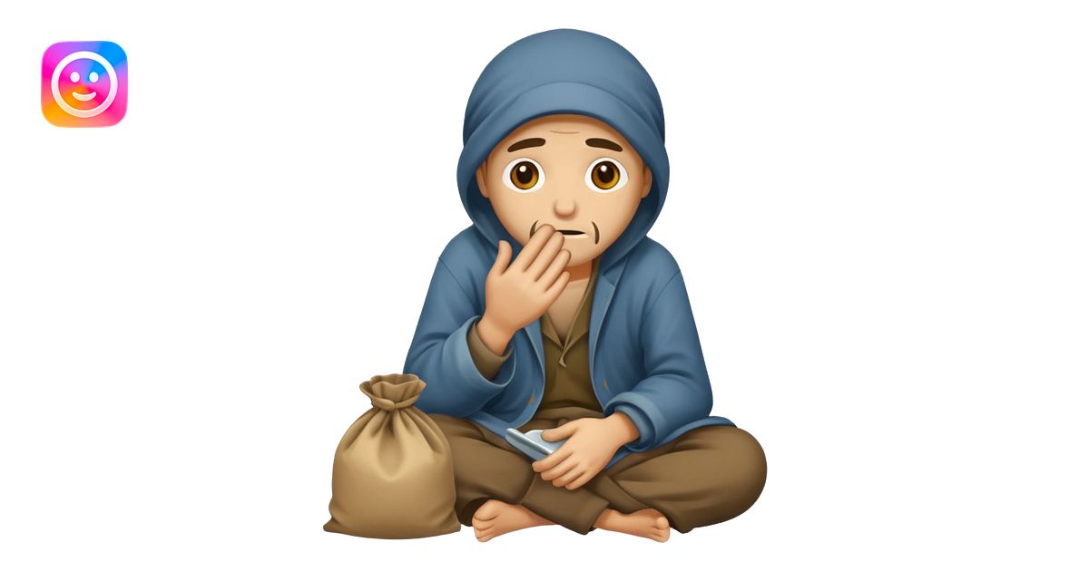 beggar who is also a homeless person emoji | AI Emoji Generator