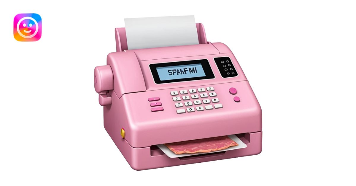 fax machine made of spam meat emoji | AI Emoji Generator