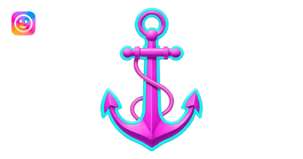 A neon futuristic cyberpunk anchor outline, that would be made of neon ...