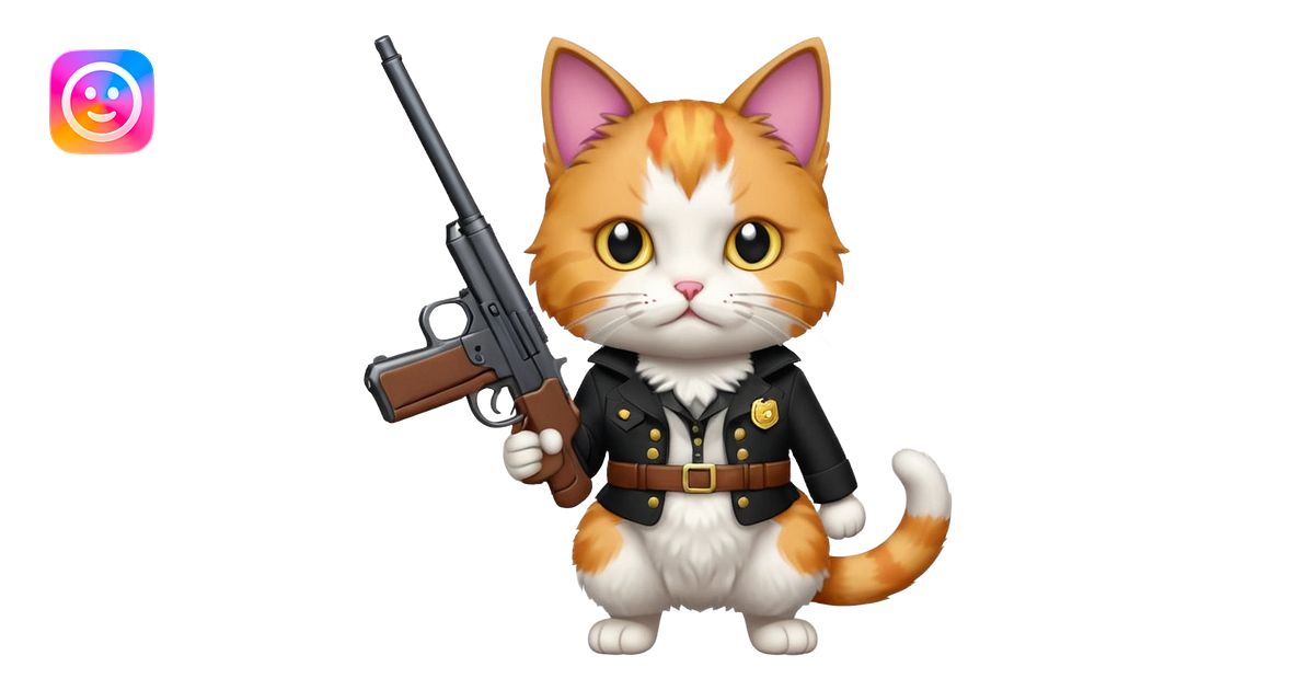 Cat with a gun emoji | AI Emoji Generator