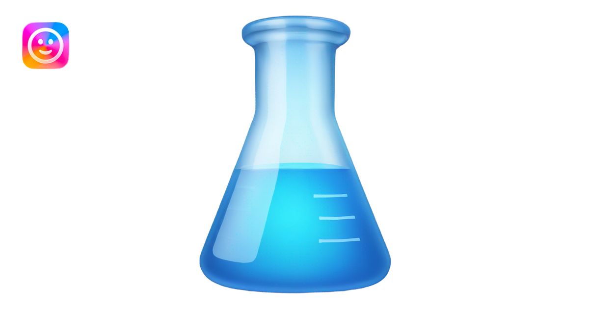 blue erlenmeyer flask emoji | AI Emoji Generator