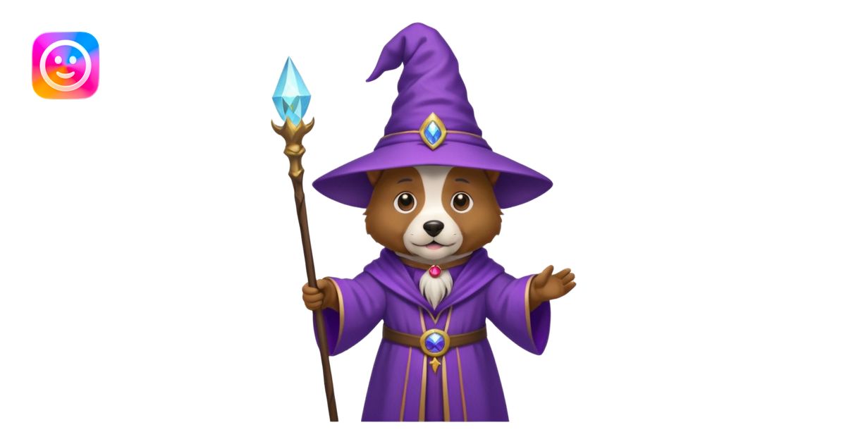Dog wizard emoji | AI Emoji Generator