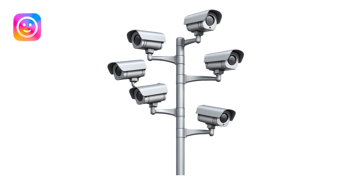 Multiple CCTV cameras on a pole emoji | AI Emoji Generator