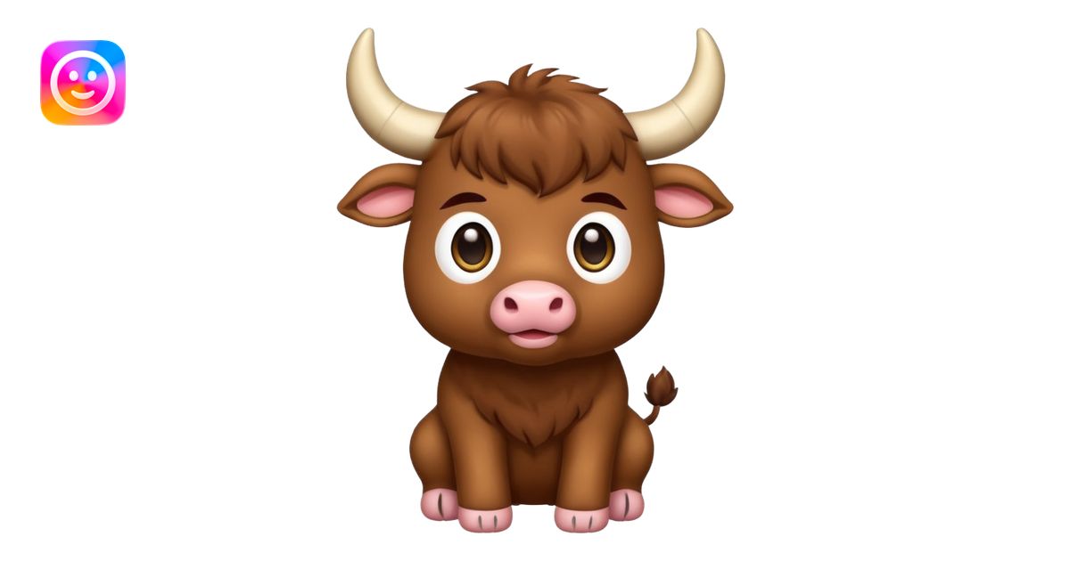 Chibi style Plush bull emoji | AI Emoji Generator