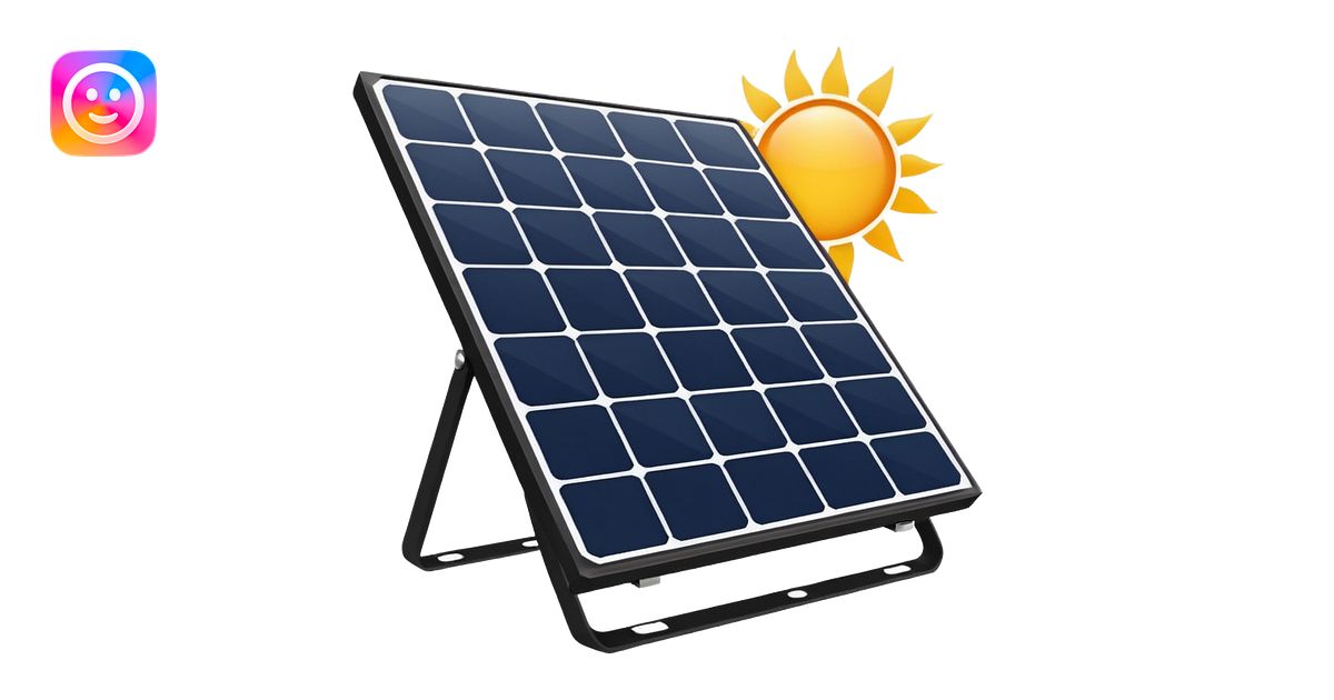 sleek solar panel with white lines, reflecting the sun emoji | AI Emoji ...
