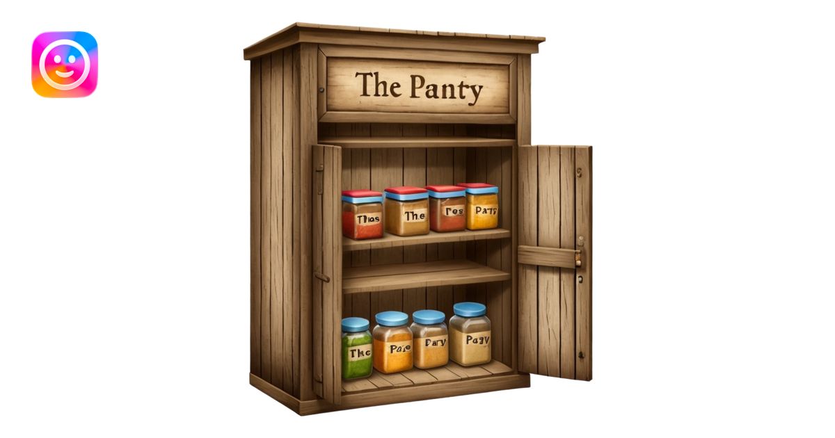 A food pantry with the words The Pantry written on it emoji | AI Emoji ...