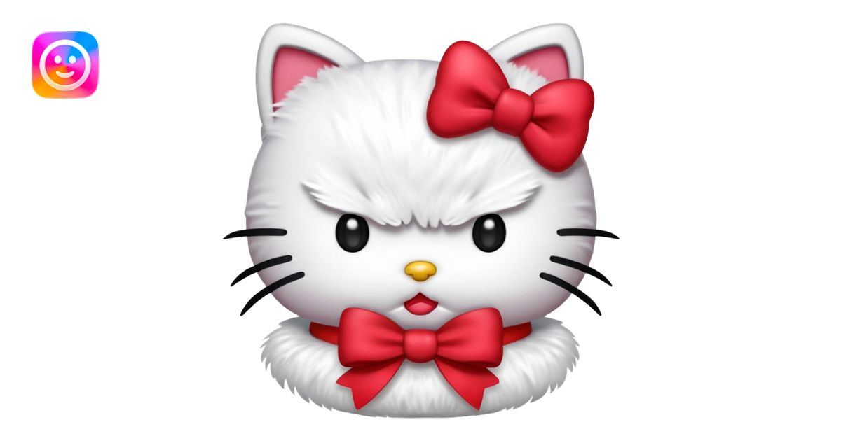 Angry hello kitty emoji | AI Emoji Generator