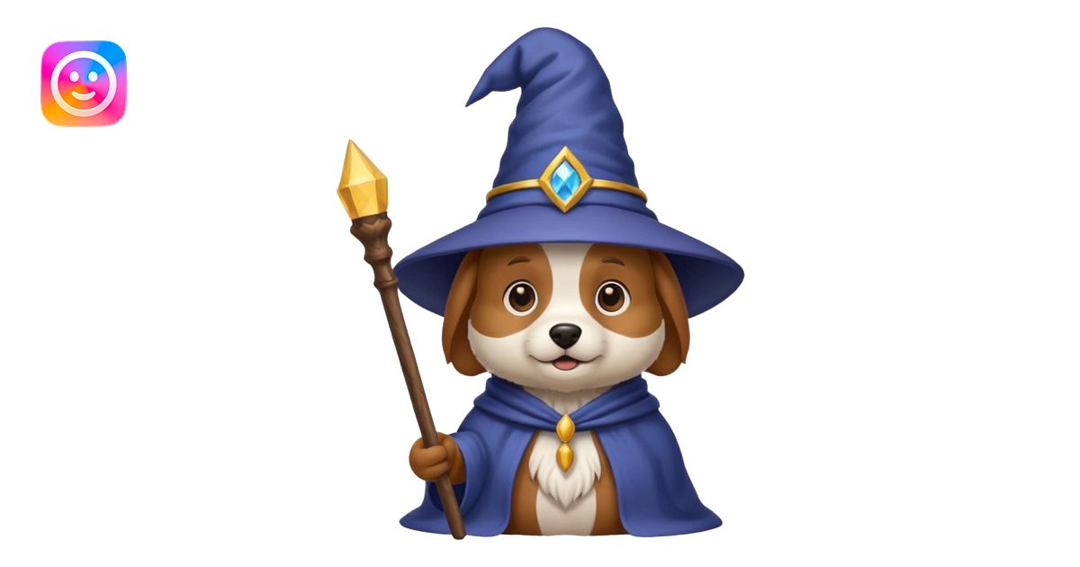 Dog wizard emoji | AI Emoji Generator