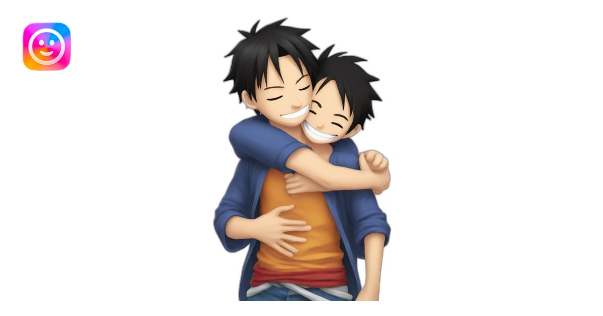 Ace Hug Luffy emoji | AI Emoji Generator