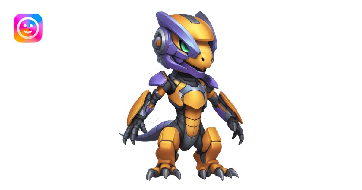 Colorful Edgy Chibi Greymon-Velociraptor-Genesect-Fakémon-Pokémon ...