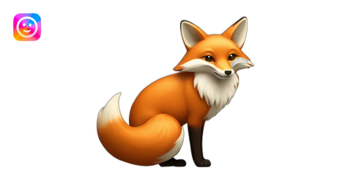 fox with fan of 9 lotusshaped tails at back emoji | AI Emoji Generator