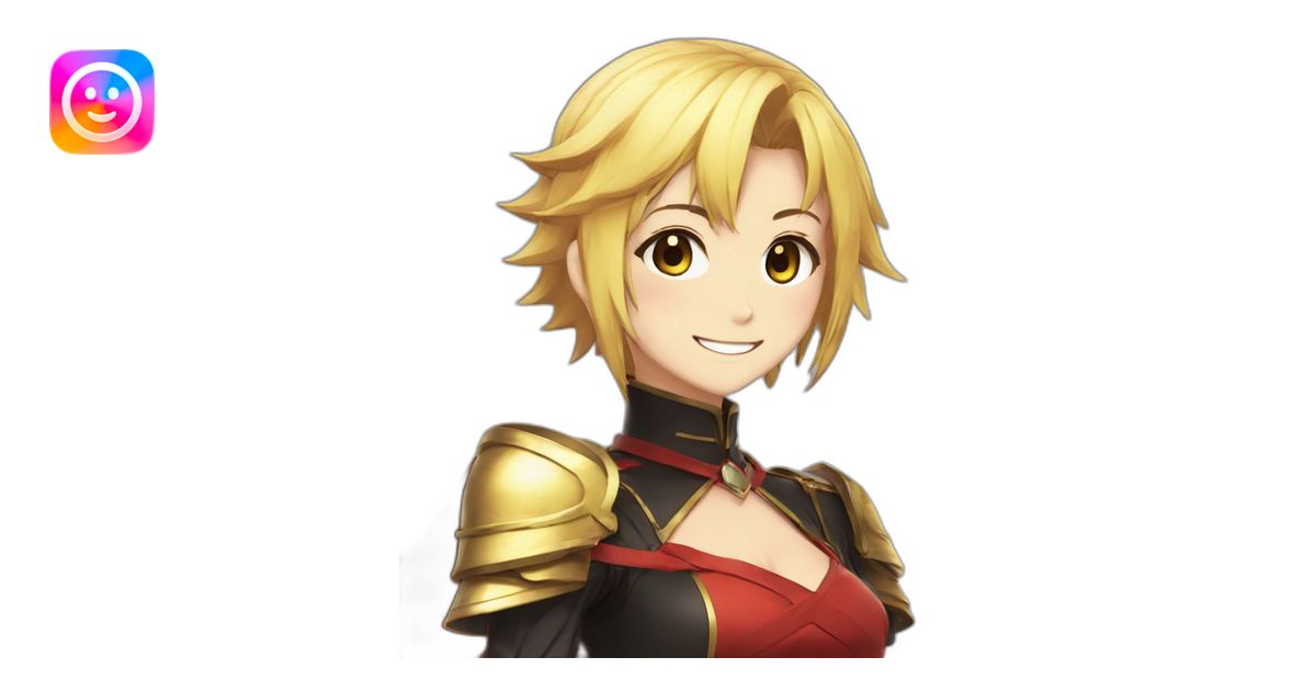 Saber fate/extra smiling emoji | AI Emoji Generator