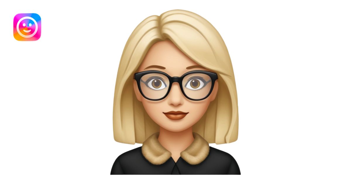 lady wearing 2026 glasses for new years emoji | AI Emoji Generator