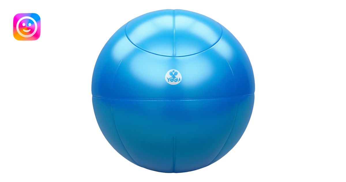 3D render of Yoga Ball made of shiny inflatable vinyl, visible seam ...