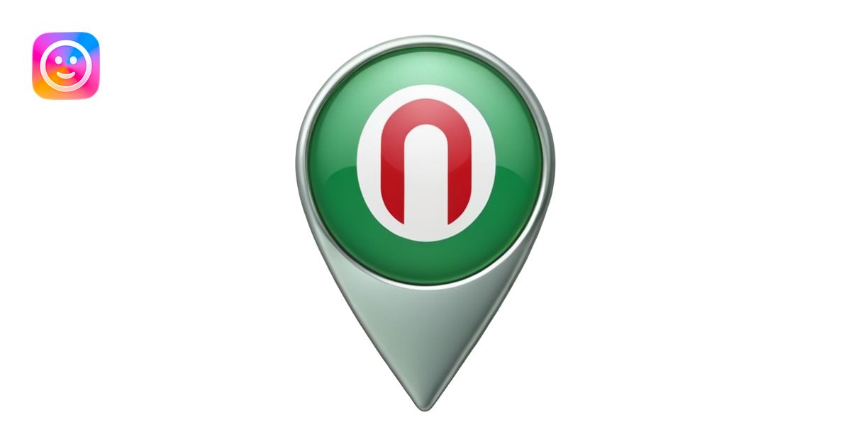 location pin Italy milan green emoji | AI Emoji Generator