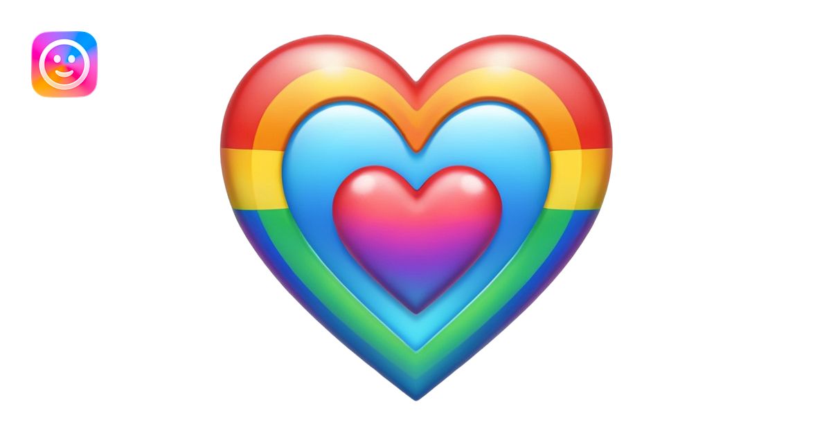 a heart but with the pride flage colors emoji | AI Emoji Generator