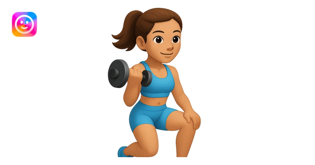 Create an emoji style illustration of a girl doing musculation wearing ...