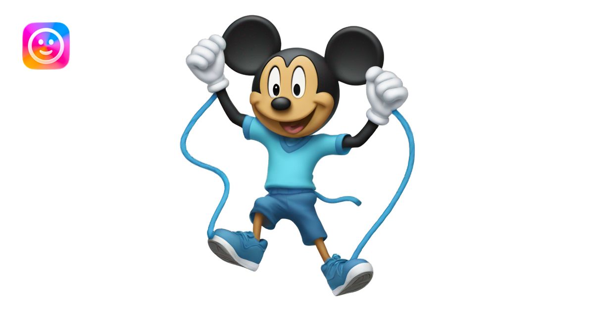 Mickey Mouse jumping rope emoji | AI Emoji Generator