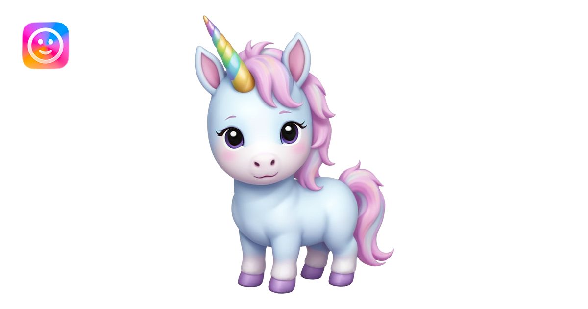 baby unicorn, chibi full body emoji | AI Emoji Generator