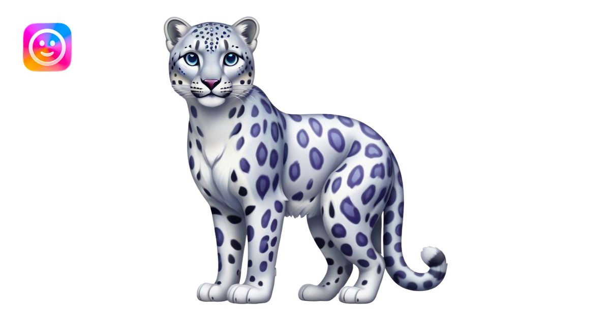 Colorful vibrant ethereal snow-leopard, full-body emoji | AI Emoji ...