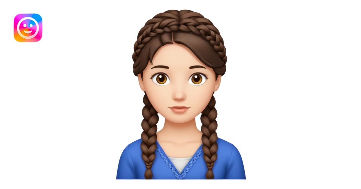 Back of brunettes head with a braid emoji | AI Emoji Generator