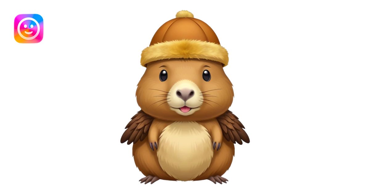 capybara with chicken wing hat emoji | AI Emoji Generator