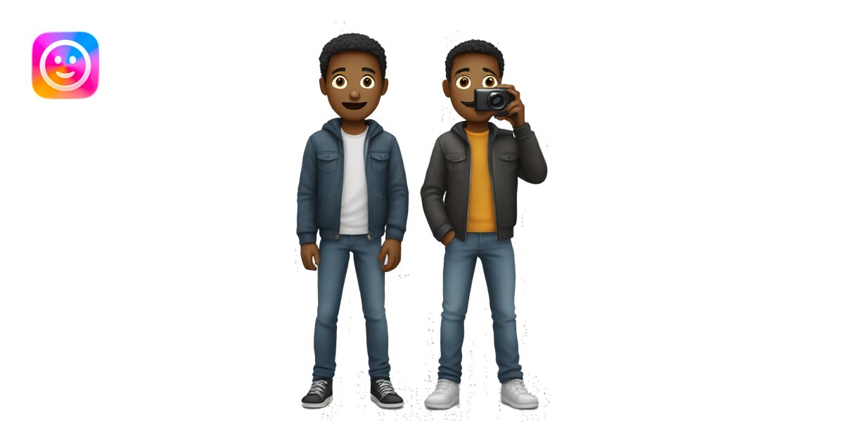 two brother photographing emoji | AI Emoji Generator