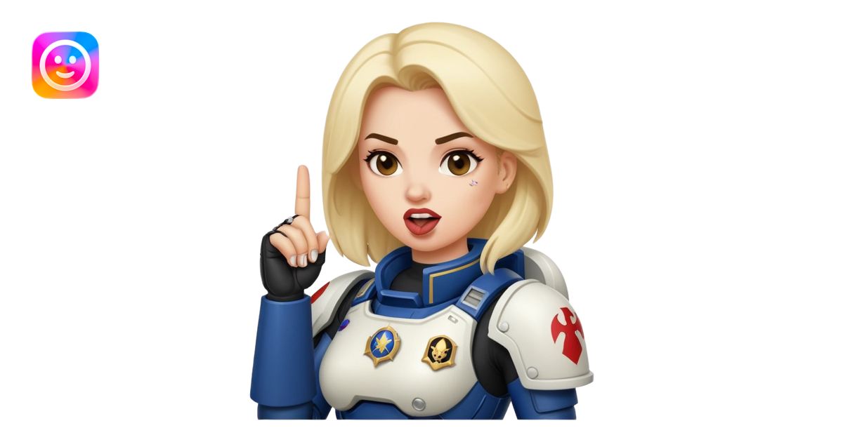 woman space marine middle finger and face with tongue out emoji | AI ...