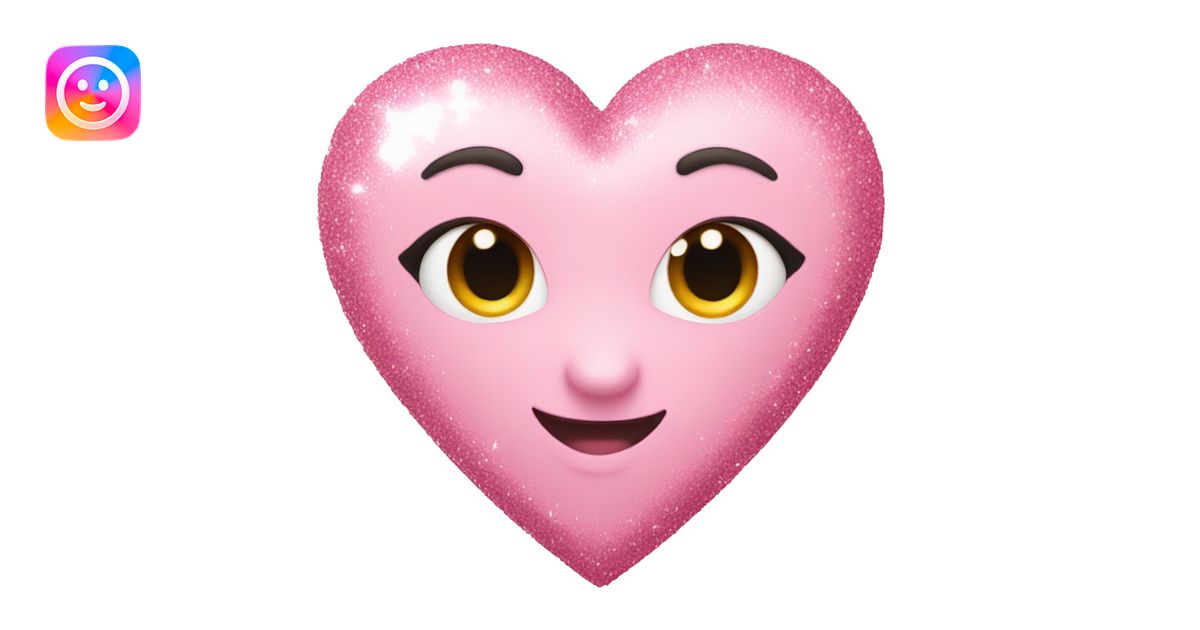 light pink heart with glitter emoji | AI Emoji Generator