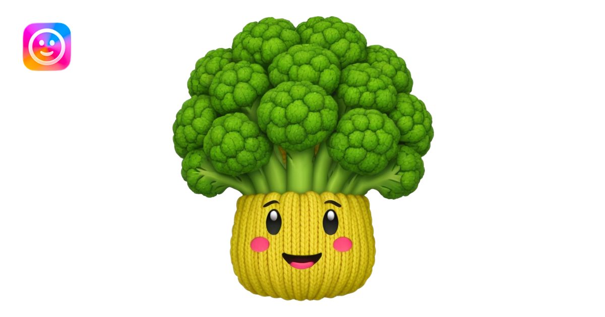 knitted broccoli emoji, yellow emoji | AI Emoji Generator