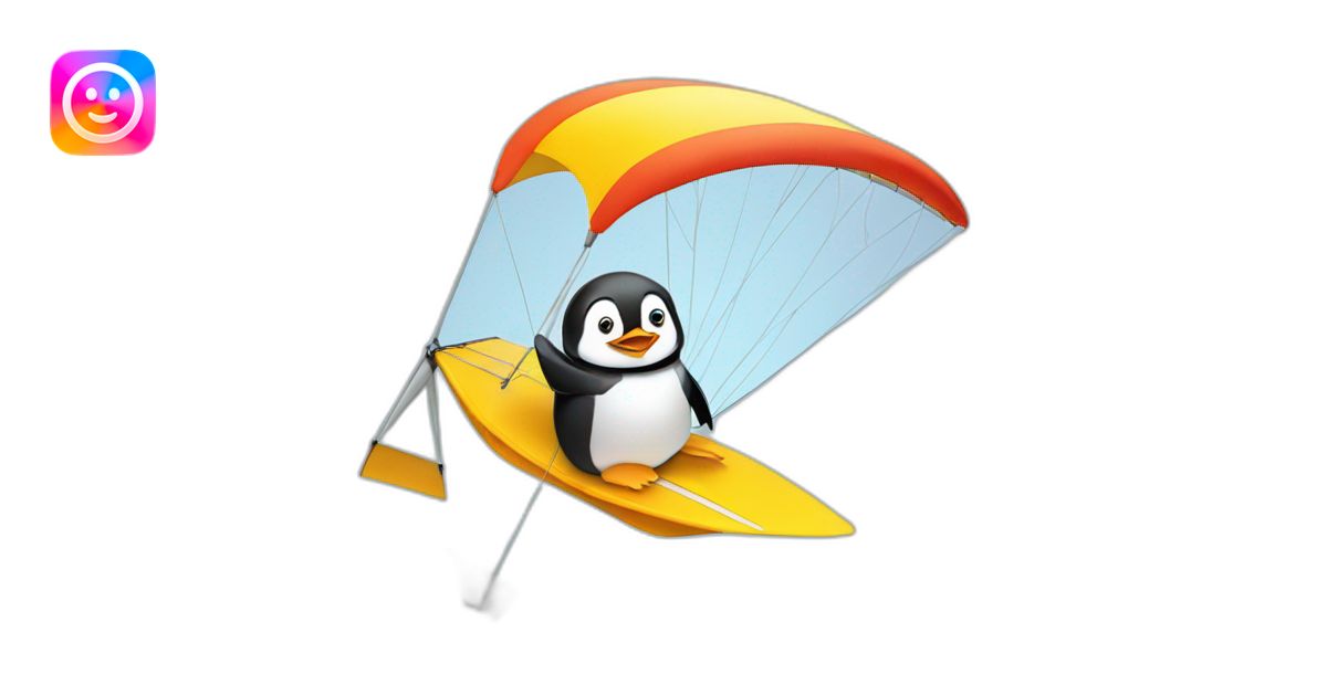 penguin hang gliding emoji | AI Emoji Generator