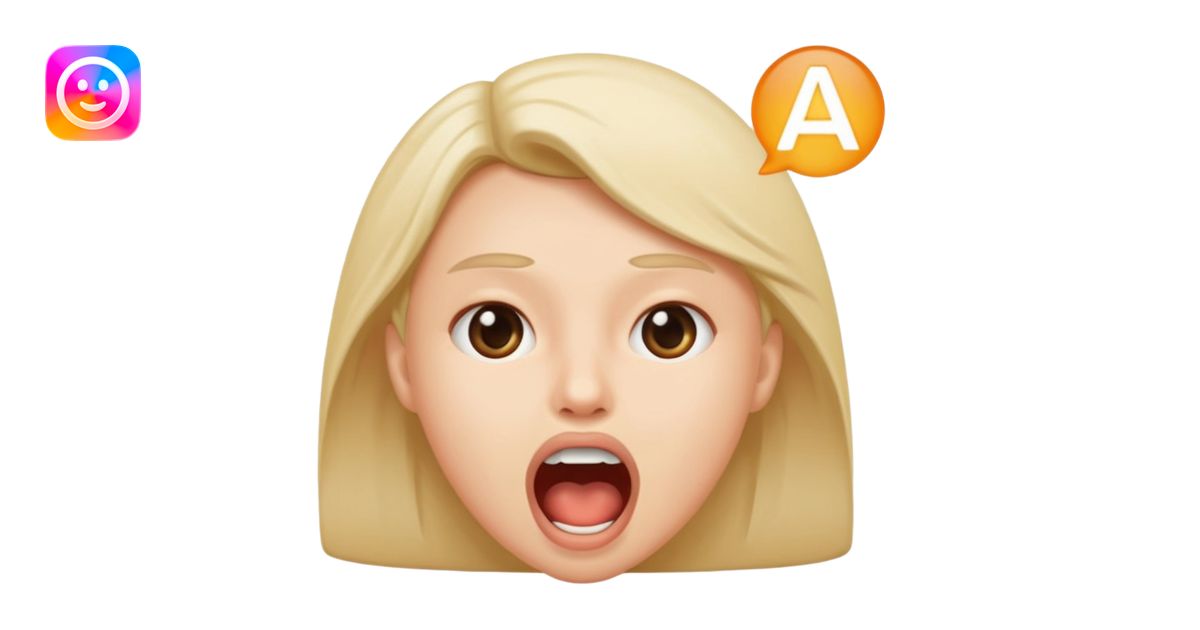 open mouth with letters A Б В coming out emoji | AI Emoji Generator