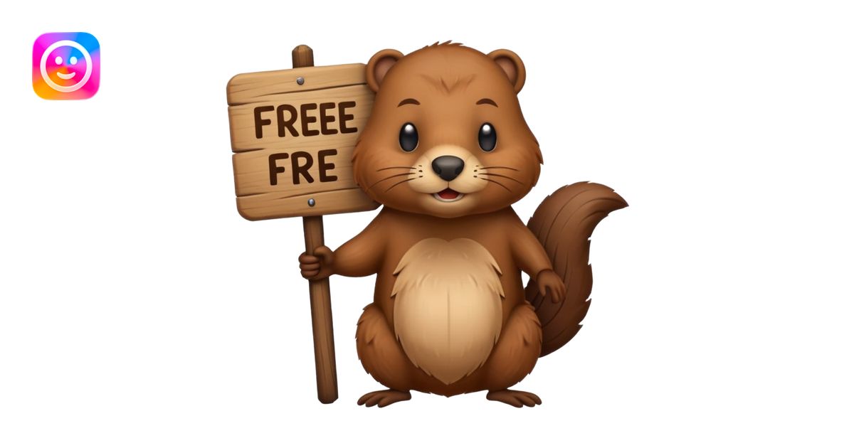 beaver with free sign emoji | AI Emoji Generator