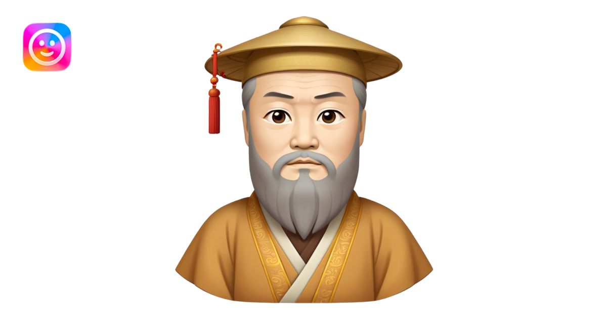 Cinematic Realistic Confucius Portrait Emoji, depicted as a wise ...