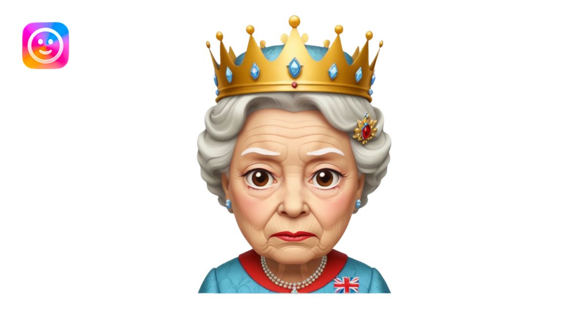 La reine Élisabeth 2 en moche et aigri très laide emoji | AI Emoji ...