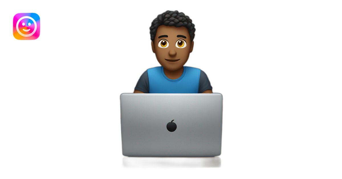 guy behind a dell laptop emoji | AI Emoji Generator