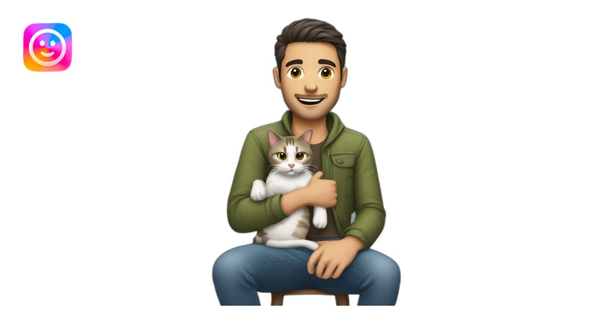 man with cat on lap emoji | AI Emoji Generator