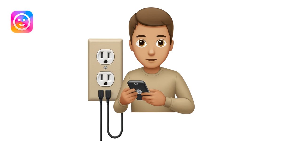 plugging in his phone to an outlet emoji | AI Emoji Generator