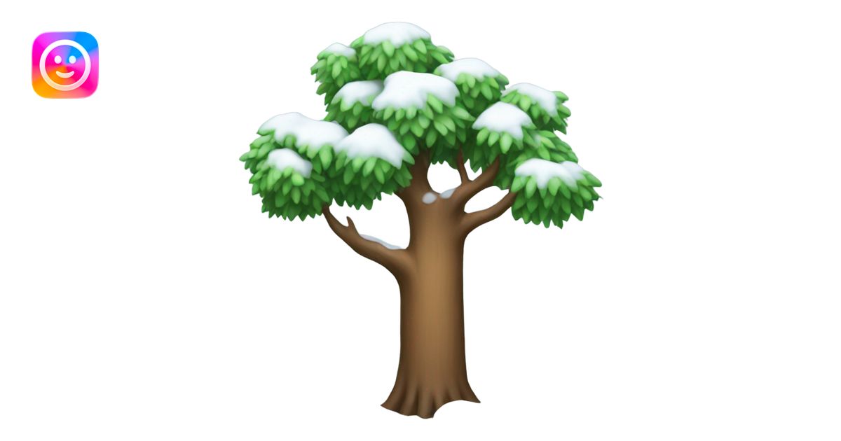 Snowy tree emoji | AI Emoji Generator