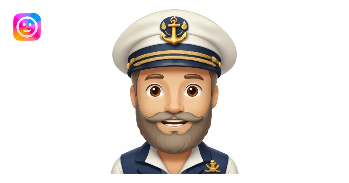 nautical ship captain with hat and beard emoji | AI Emoji Generator