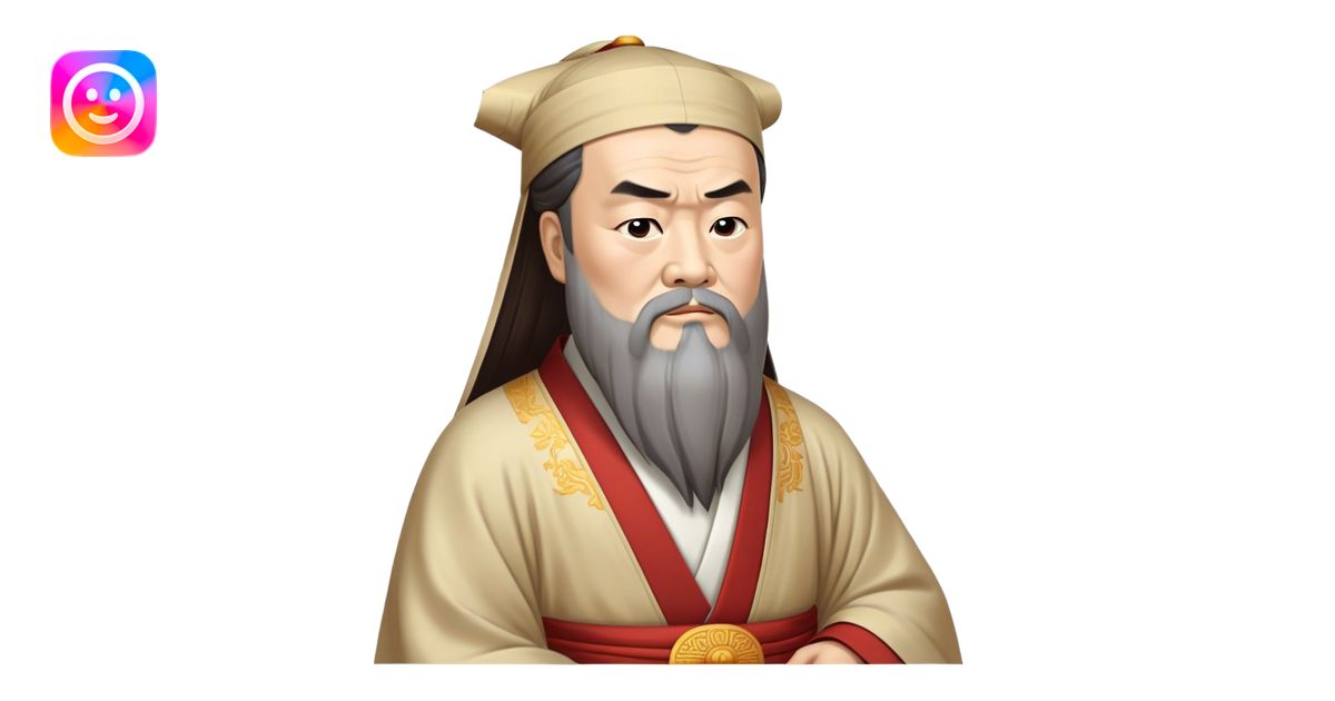 Cinematic Realistic Confucius Portrait Emoji, depicted as a wise ...