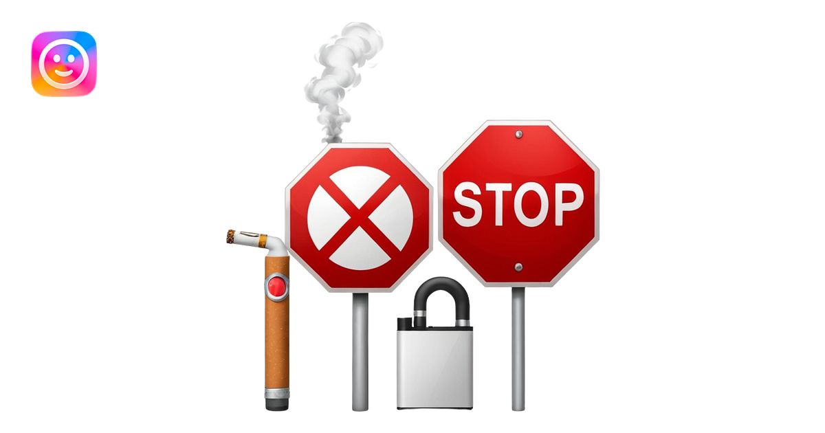 minimalist stop sign with cigarette, vape behind the stop sign in the ...