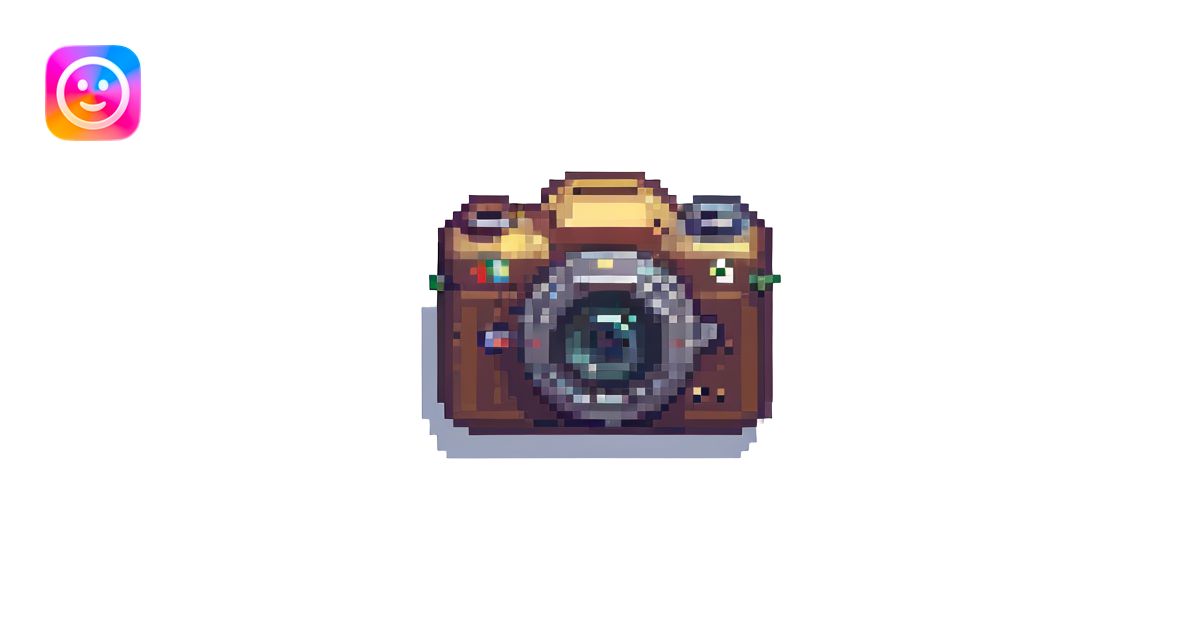 simple camera, pixel art style illustration | AI Emoji Generator