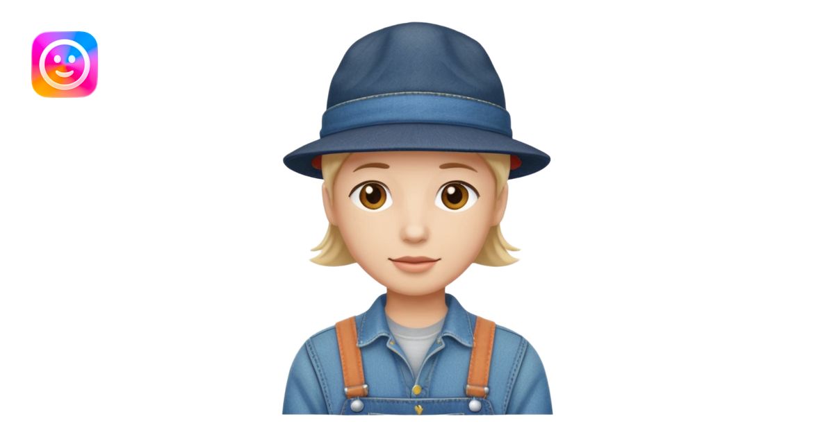 worker 1950 flat hat and overalls emoji | AI Emoji Generator