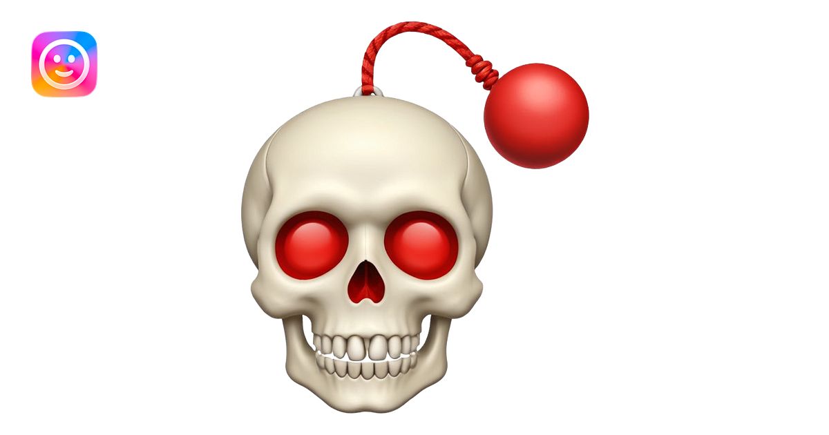 Skull Yo-Yo with a string going up emoji | AI Emoji Generator