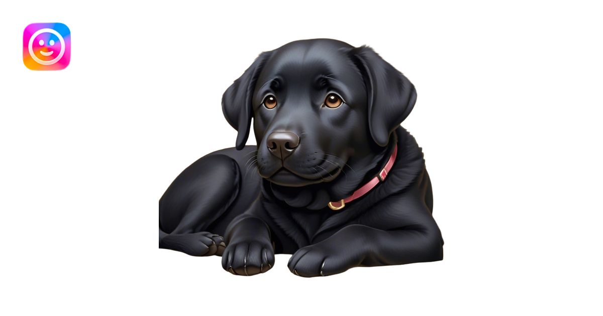 Meme-Worthy Cute Sleeping Black Labrador Portrait Emoji, Head resting ...